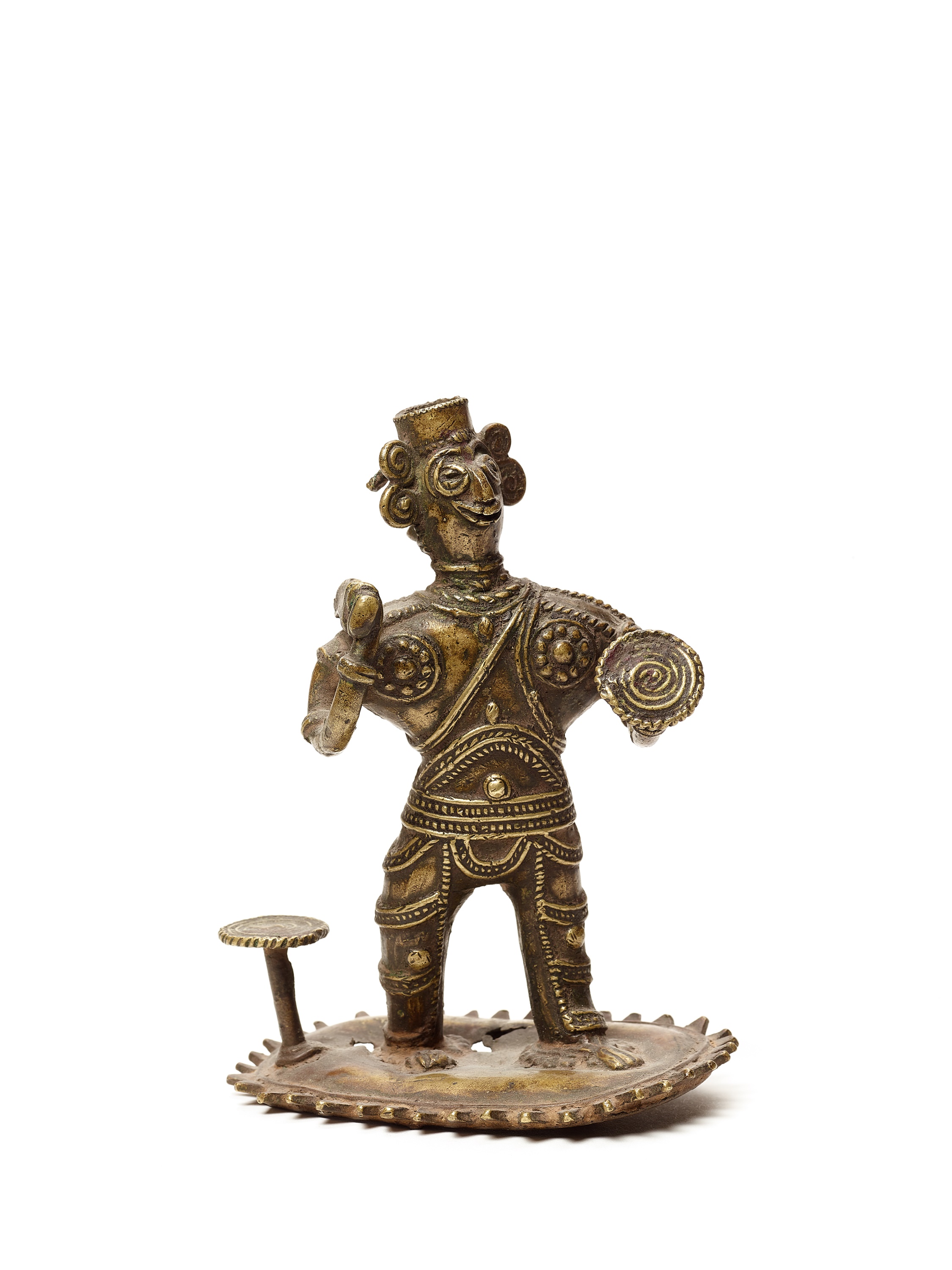 Lot 1331 - A BASTAR BRONZE OF A GODDESS WITH DAGGER