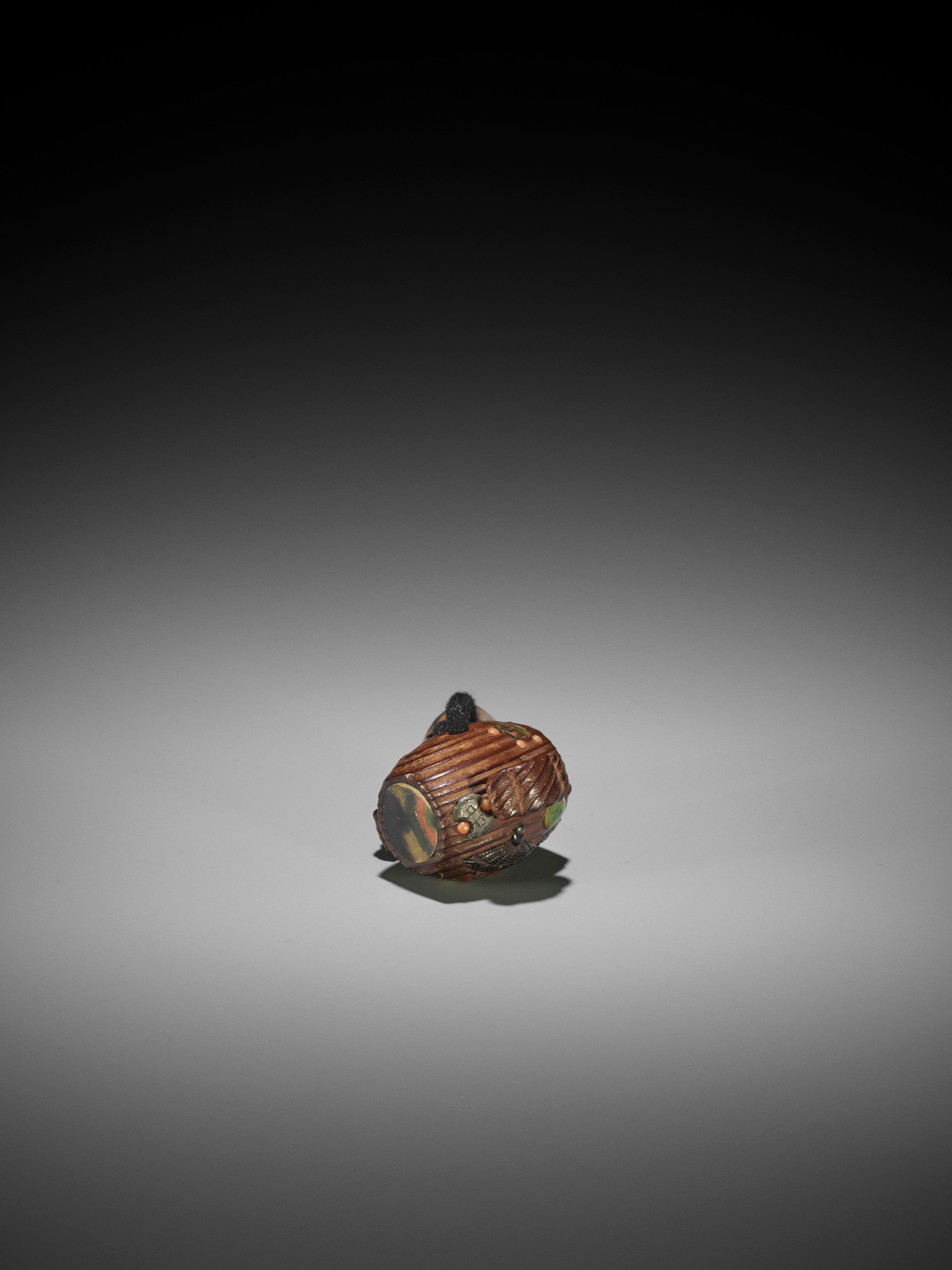 Lot 235 - A SHIBAYAMA-STYLE WOOD NETSUKE OF DAIKOKU’S