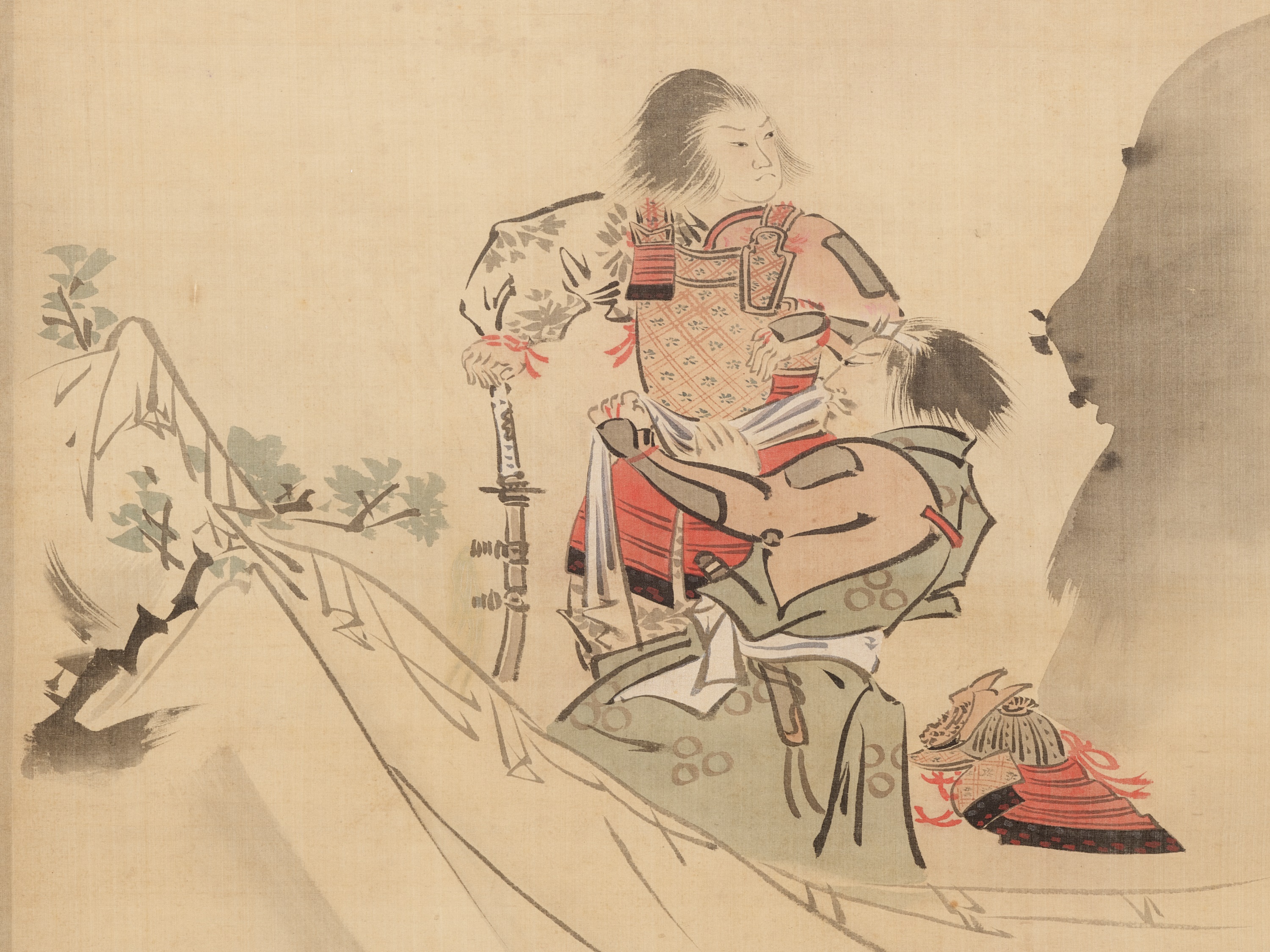 Lot 1179 - KIKUCHI YOSAI: A SCROLL PAINTING OF TWO