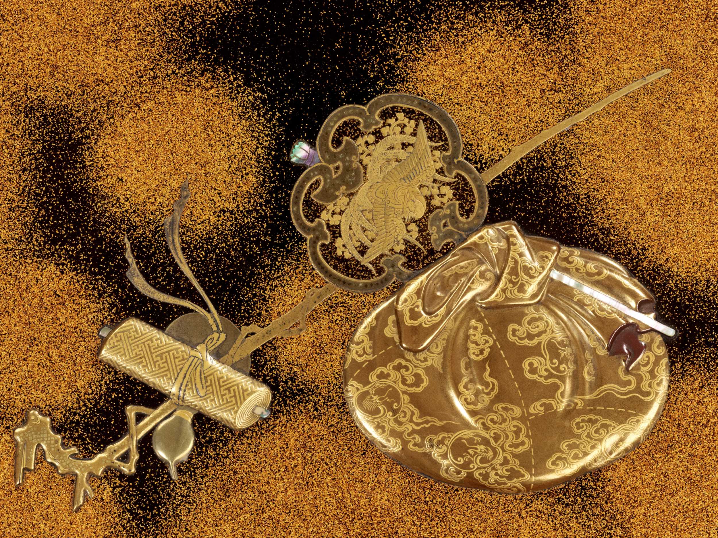 Lot 106 - A SUPERB ZESHIN-STYLE INLAID LACQUER