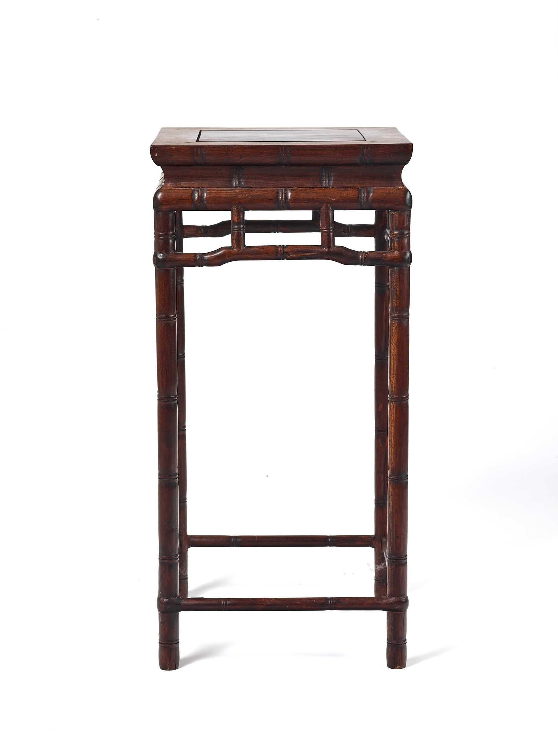 Lot 151 - A CHINESE HARDWOOD ‘BAMBOO’ HIGH TABLE, LATE