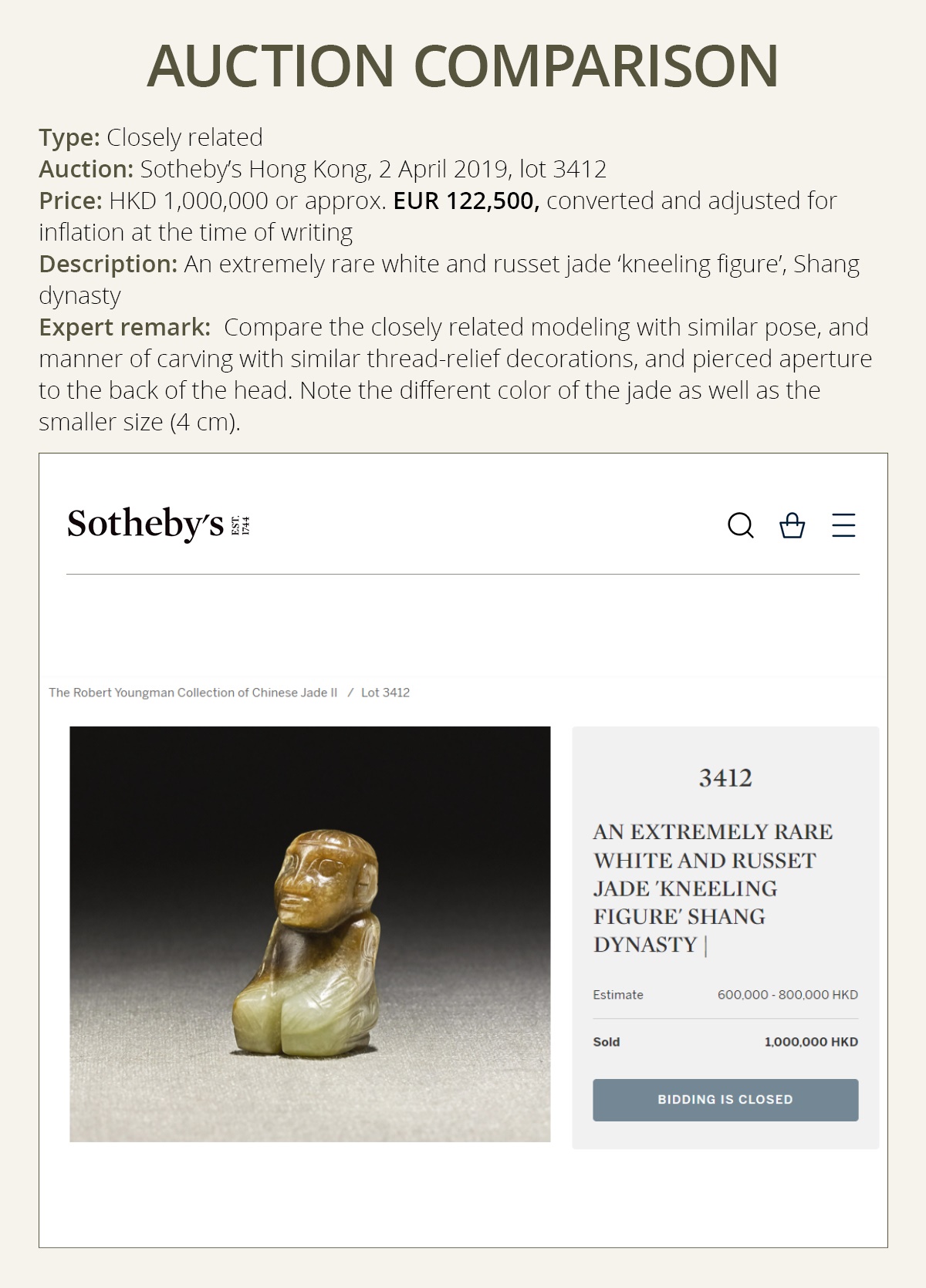 Lot 48 - AN EXTREMELY RARE YELLOW JADE ‘KNEELING